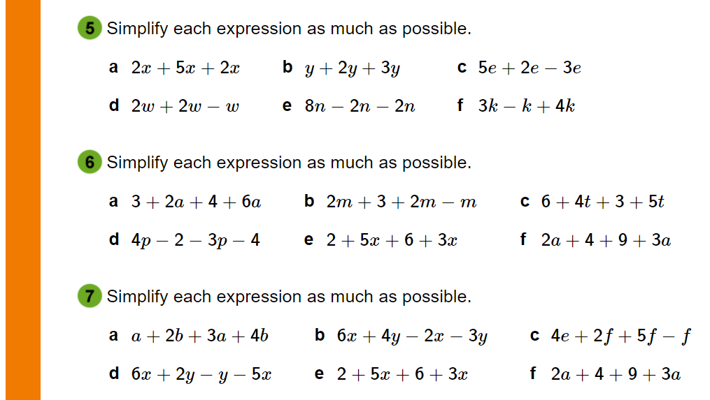 Simplifying expressions — Gateways School