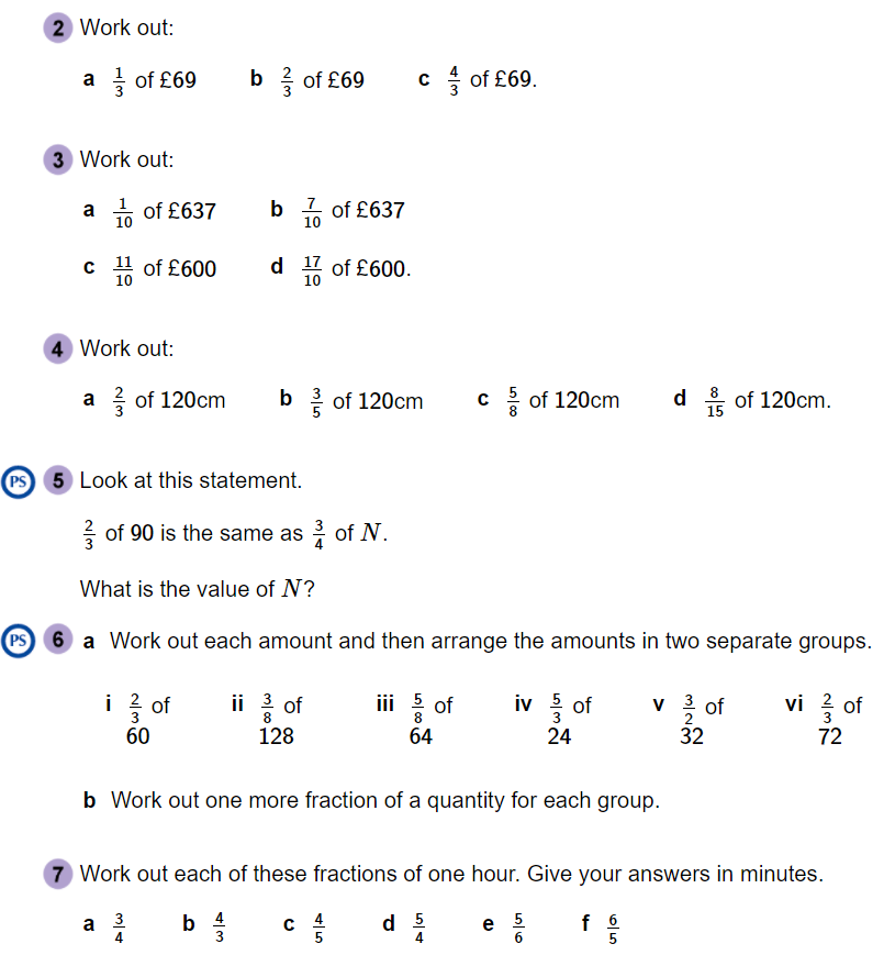 Fraction of a number — Gateways School